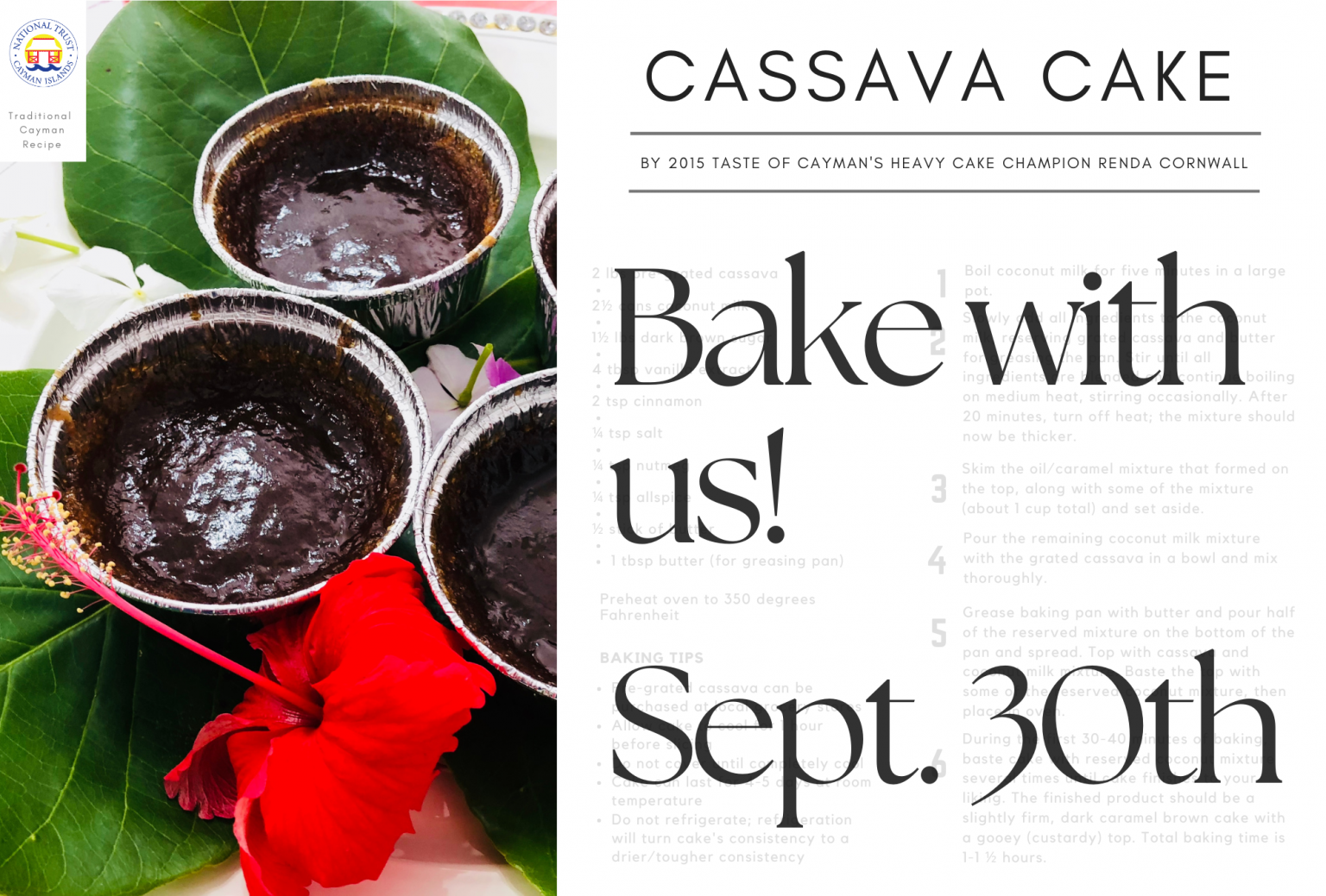 Bake With Us: Cassava Cake Cooking Class 30th Sept. 2023 - National ...